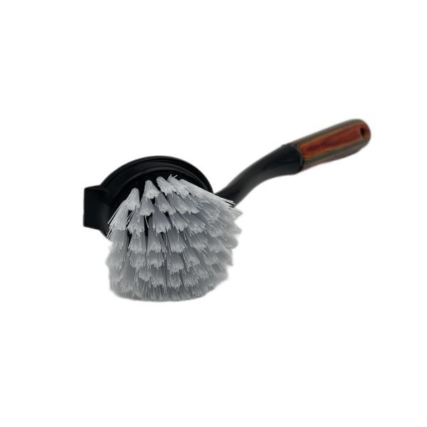 Quality Household kitchen brush plastic cleaning brush wood with wooden handle for sale