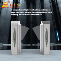 Quality 30 People / Minute 304 Stainless Steel Cabinet Optical Flap Barrier Turnstile Card Reader for sale
