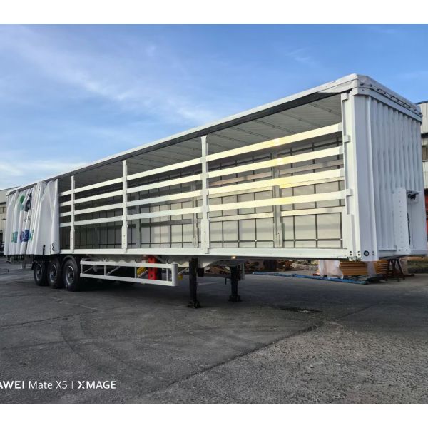 Quality 50t Curtain Side Van Open Light Cargo Semi Trailer Tread 1840mm for sale
