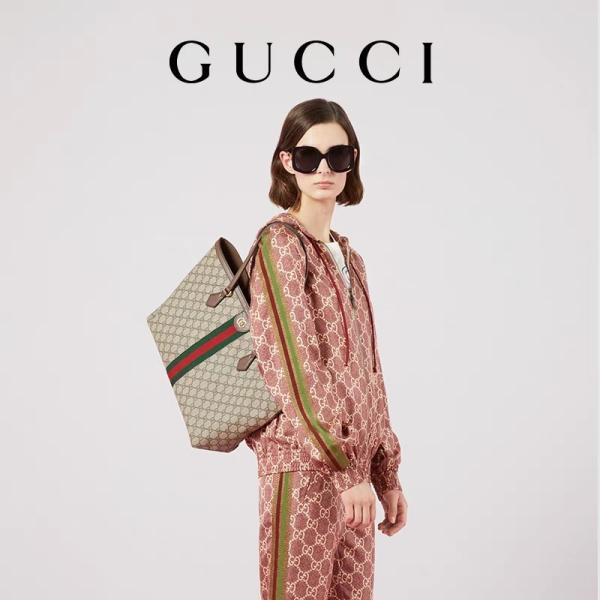 Quality Leather Trimmed Canvas Gucci Ophidia Tote White Medium GG Ladies for sale