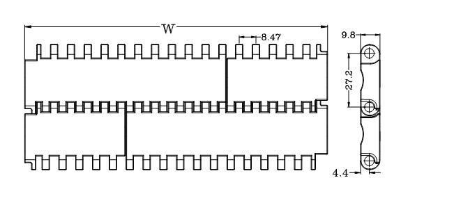 900 Series Grid Type Conveyor Modular Belt for Vegetable Transferring