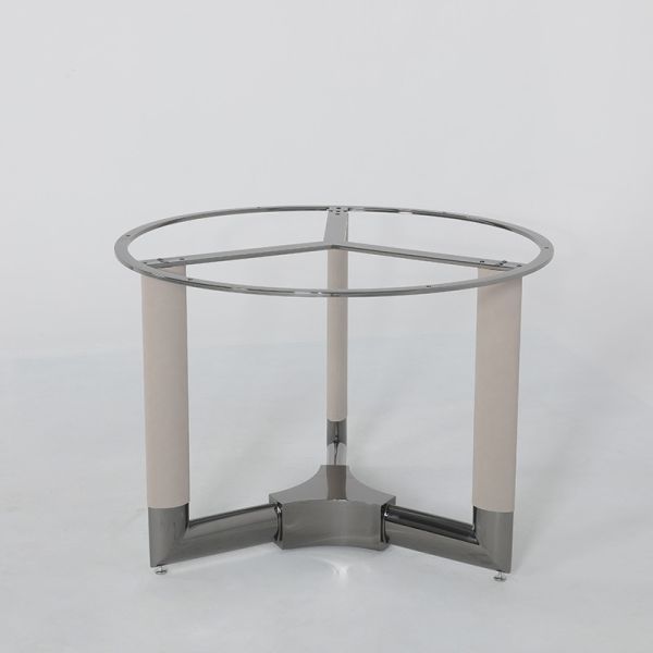 Quality Grey Round Marble Kitchen Table Customized Circle Marble Dining Table for sale