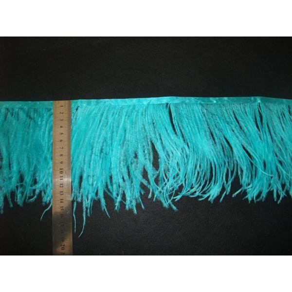 Quality Party Decoration Ostrich Feather Fringe Trimming with Satin Ribbon Tape 13-15cm for sale
