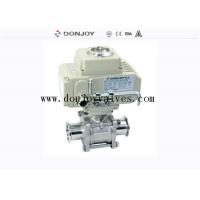 Quality FDA Pneumatic Clamped DN100 SS316L Three Piece Ball Valve with electric actuator for sale