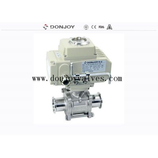 Quality FDA Pneumatic Clamped DN100 SS316L Three Piece Ball Valve for sale