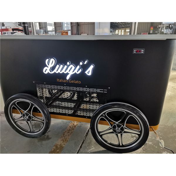 Quality small ice cream cart with freezer ice cream mobile cart ice cream vending food for sale