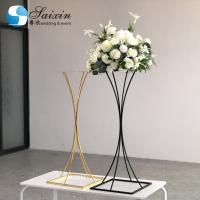 China 160CM wedding standing flower arrangements square gold black white factory