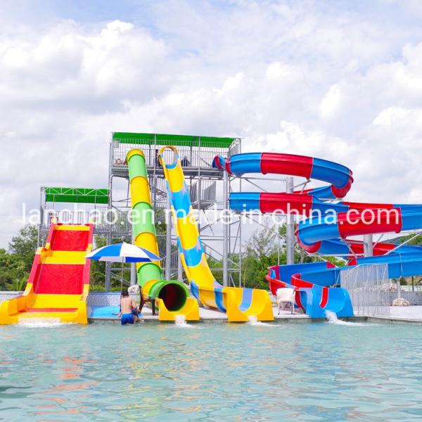 Quality ISO9001 Outdoor Playground Amusement Park Fiberglass Pool Water Slide for sale