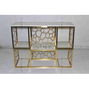 Quality Antirust Stainless Steel Console Table Tubular Stylish Tea Table Decorative For for sale