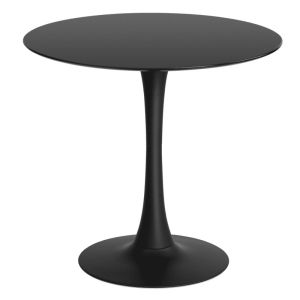 Quality 29inch Height Tulip Style Dining Table / Plywood Top Round Black Coffee Table for sale