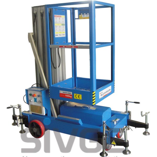 Quality Single Mast Aluminium Scissor Working Platform 160 kg Load 8m Working Height for sale