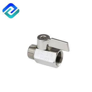 Quality DN25 180C Small Ss Ball Valve 2 Inch Long Steel Handle M Thread for sale