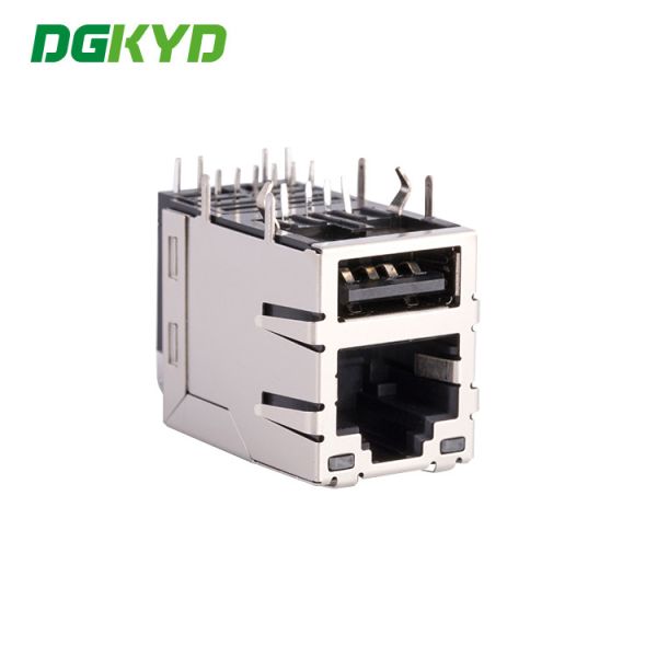 Quality KRJ-21USBNL Rj45 8p8c Modular Connector USB2.0 Socket Integrated With 100Mbps for sale