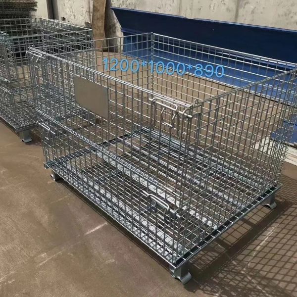 Quality B42 Storage Cage For Logistics Warehousing ASRS Foldable Wire Mesh Container for sale