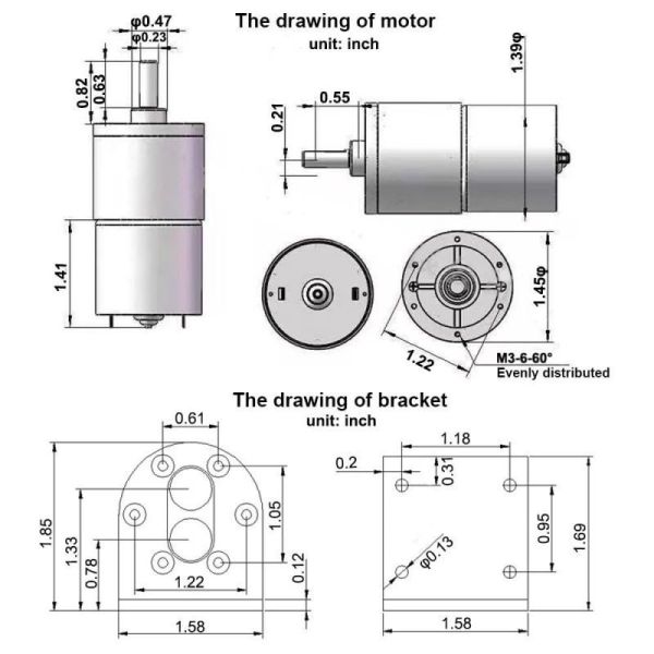 Quality 37mm Diameter Gearbox Large Torque Reduction Motor Durable for Long Time 12V for sale