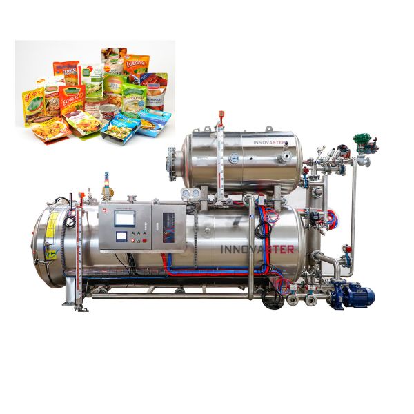 Quality Industrial Canned Food Retorts with Water Medium Cooling Tower and Auxiliary Functions for sale