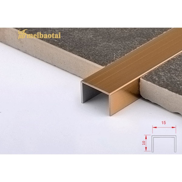 Quality ASTM Standard 12mm Stainless Steel Tile Trim with 0.65mm Thickness for Floor Edge Protection for sale