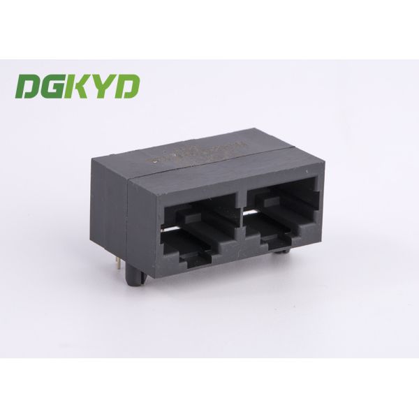 Quality Customized PBT black tab down 1 x 2 double port RJ45 keystone jack for sale