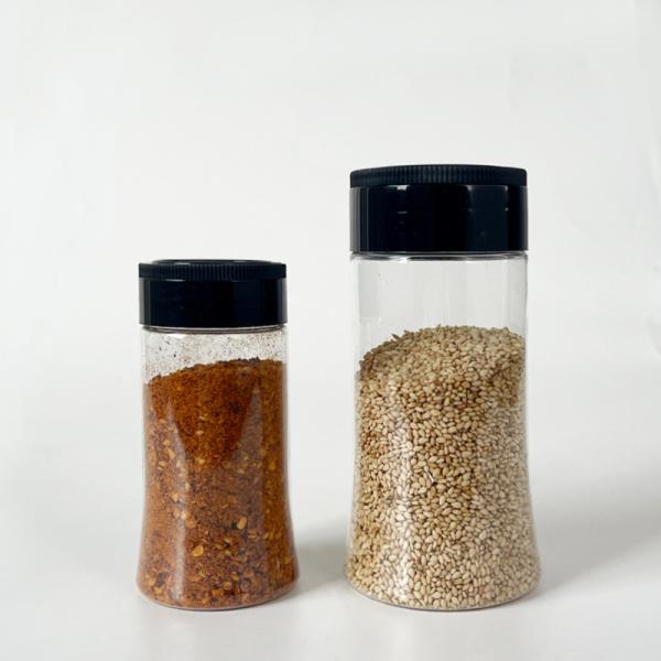 Quality Transparent PET Plastic Kitchen Powder Spice Seasoning Shaker Container Jar for sale