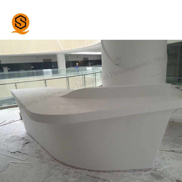 Quality Solid Surface Curved Salon Reception Desk for sale