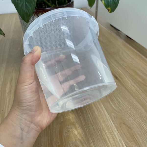 Quality White Customized LOGO Printed Clear Plastic Pail Popcorn Bucket for sale
