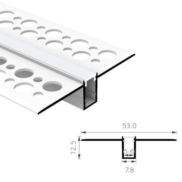 Quality T5 6063 PC PMMA Recessed Led Aluminum Extrusion 5mm PCB For Drywall for sale