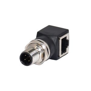 Quality Automotive M12 Waterproof Connector A Code Male 4pins To RJ45 Adapter for sale