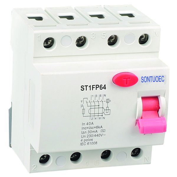 Quality Din Rail IP 20 Protection RCCB Circuit Breaker 4P 10mA 30mA 100mA 300mA 500mA for sale