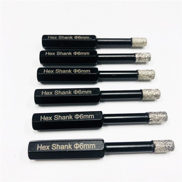Quality OD 6mm Vacuum Brazed Diamond Core Bits For Porcelain Tile for sale