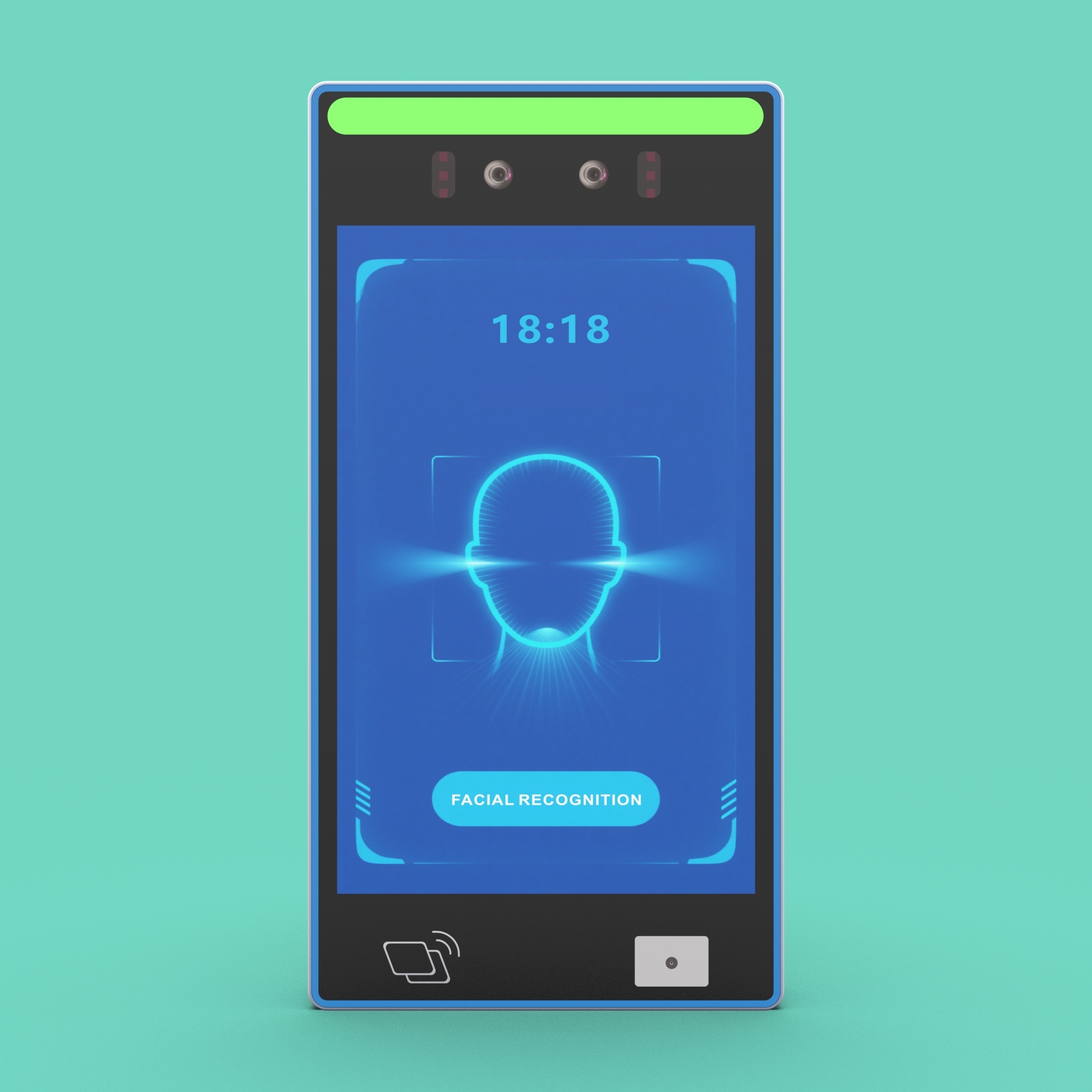 Quality 8 Inch Facial Recognition Access Control with QR Scanner & Card Reader for sale