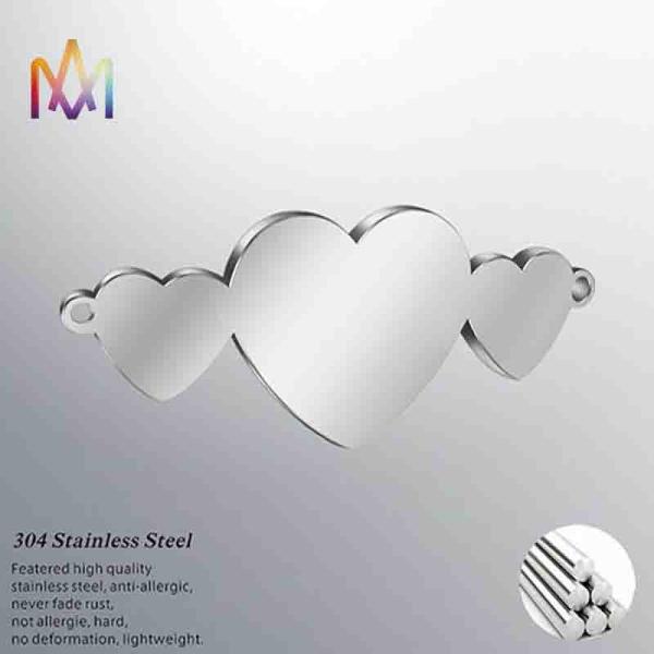 Quality 13x33MM Creative Brushed Finish SS304 Custom Engraving Charms for sale