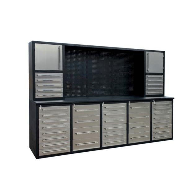 Quality Stainless Steel Handles Heavy Duty Tool Cabinet for Garage and Folding Workbench for sale