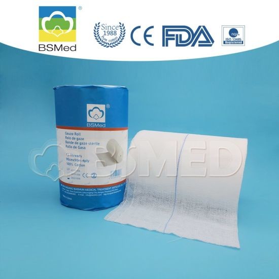 Quality Bleached Gauze Roller Bandage , 100% Raw Cotton Sterile Gauze Roll for sale