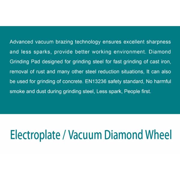 Quality 100mm To 180mm Vacuum Brazed Diamond Blade Cup Wheel Grinding Disc for sale