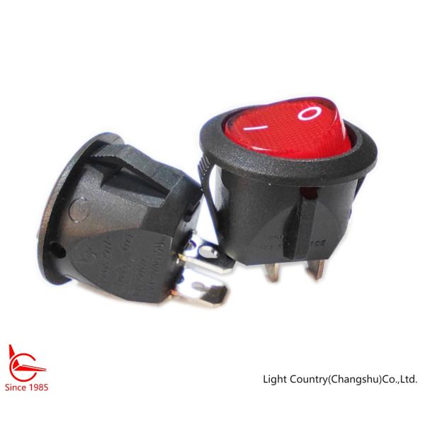 Quality Taiwan Brand Light Country LED Round Rocker Switch, Red Button, 6A 250V for sale