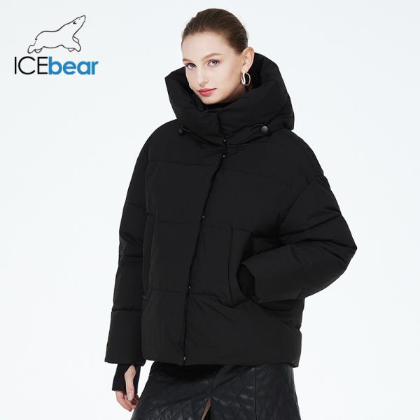 Quality Adjustable Cuffs Woman Winter Coat Windproof Hooded Winter Coat With Slant Pockets for sale