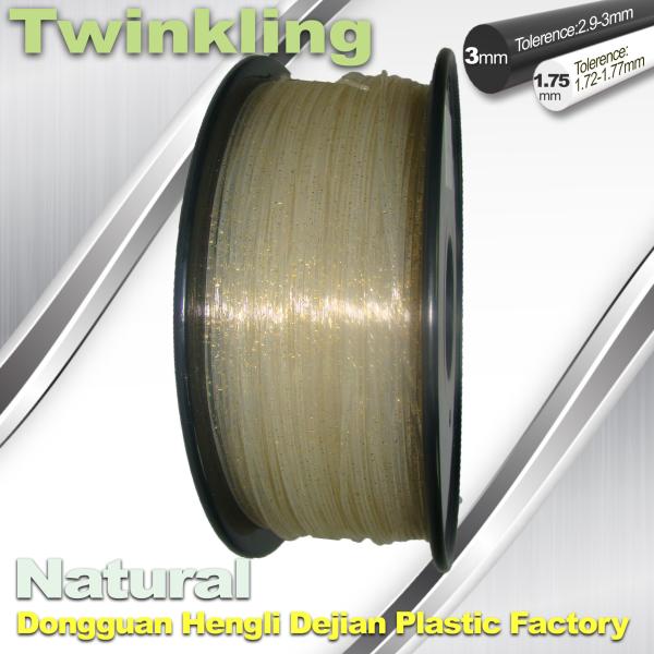 Quality ±0.03 Tolerance Roundness 3d Printing Filament 1.75 3.0mm Transparent Color for sale