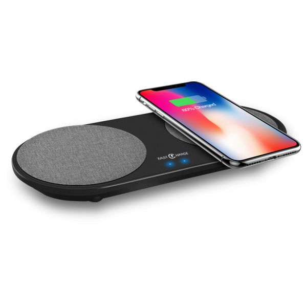 Quality 205KHz WPC Qi Twin Wireless Charger 9V 4A For Samsung Iphone for sale