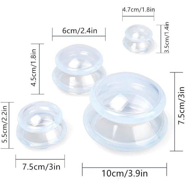 Quality Silicone Vacuum Suction Massage Cups With Cup Glasses for sale