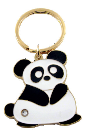Quality Panda Element Custom Couple Keychains Couple Key Ring Metal Cartoon for sale