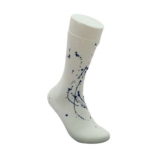 Quality Top Grade Anti Slip White Creativity Print Soft Cotton Long Custom Design Socks for sale