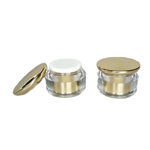 Quality Silver / Golden Cosmetic Cream Jar , Empty Acrylic Round Cream Jar for sale
