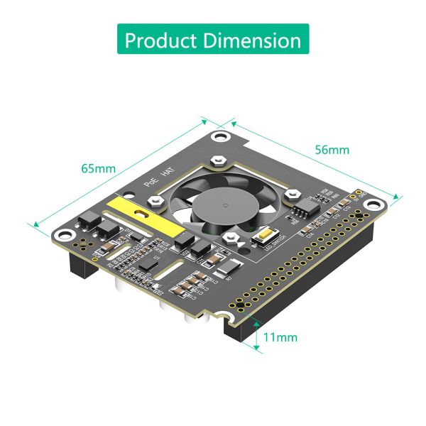Quality Raspberry Pi 5 PoE HAT with Cooling Fan and Automatic LED 5V 5A 25W IEEE 802.3af for sale