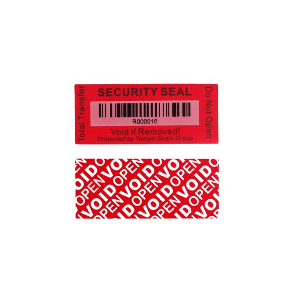 Quality Custom Size Tamper Evident Security Labels Red Color Free Design for Secure for sale