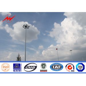 Quality 50m painting high mast pole sports center lighting with lifting system for sale