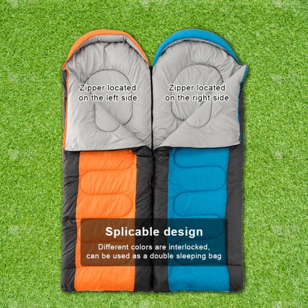 Quality 1 Person Camping Sleeping Bags Orange Rectangular Backpacking Sleeping Bag for sale