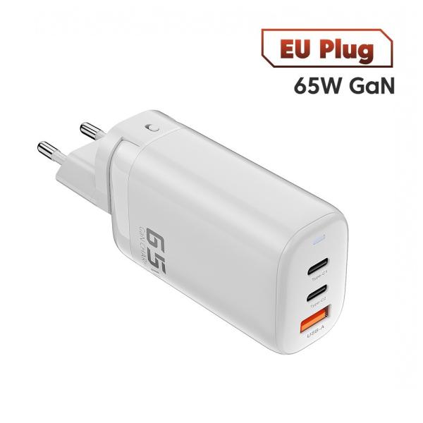 Quality 65W USB Type C GAN Wall Charger EU Plug for Fast Charging Laptops and Phones for sale