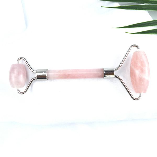 Quality Face Massage Equipment Pink Rose Quartz Gua Sha Massage Natural Jade Ice Roller for Anti Aging Therapy Nephrite Stone for sale