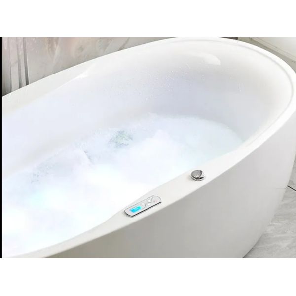 Quality Space Saving Oval Freestanding Tub Contemporary Soaking Tub Simple Design for sale