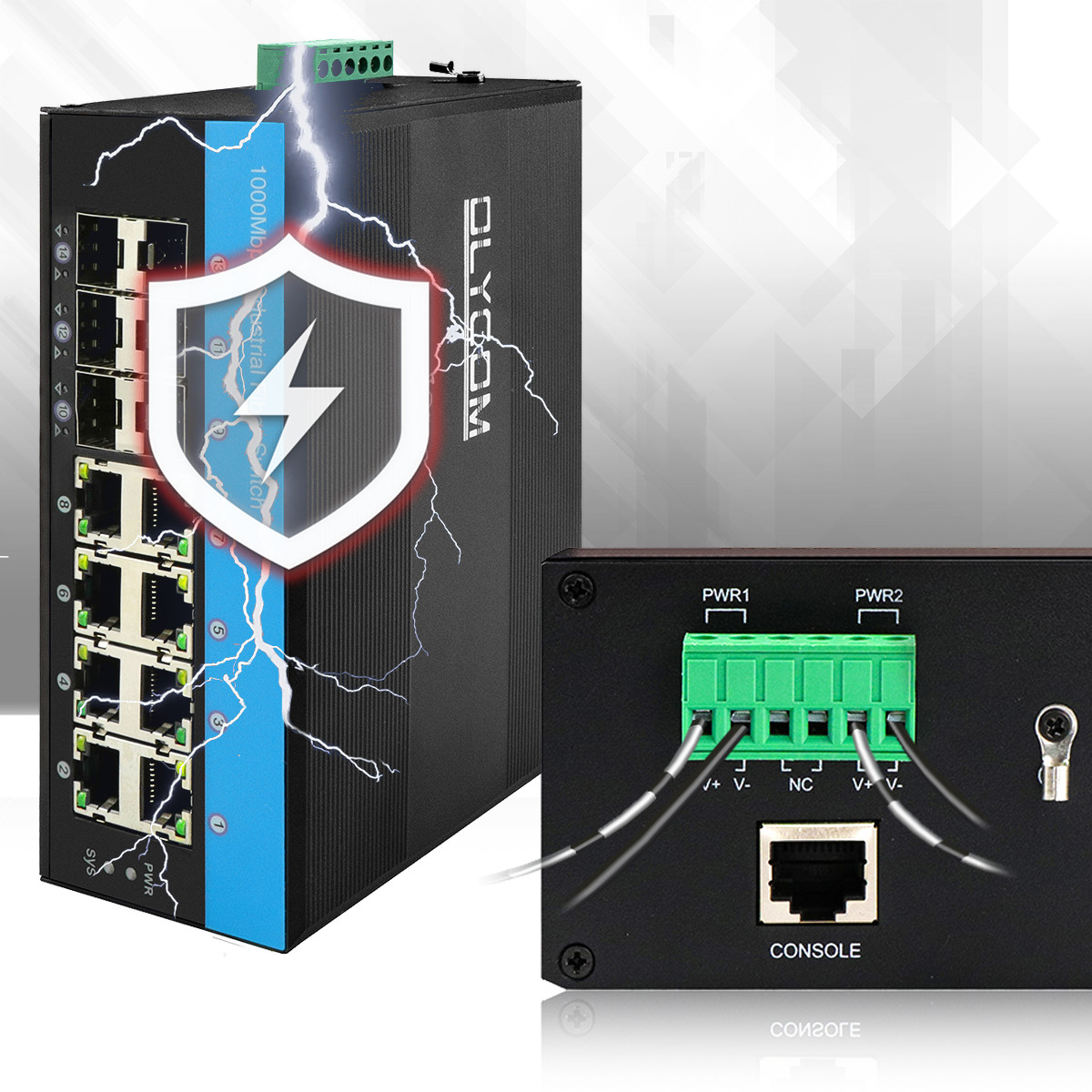 Quality 2.5G L2 Managed Industrial PoE Network Switch Support ERPS MSTP Ring Din Rail for sale